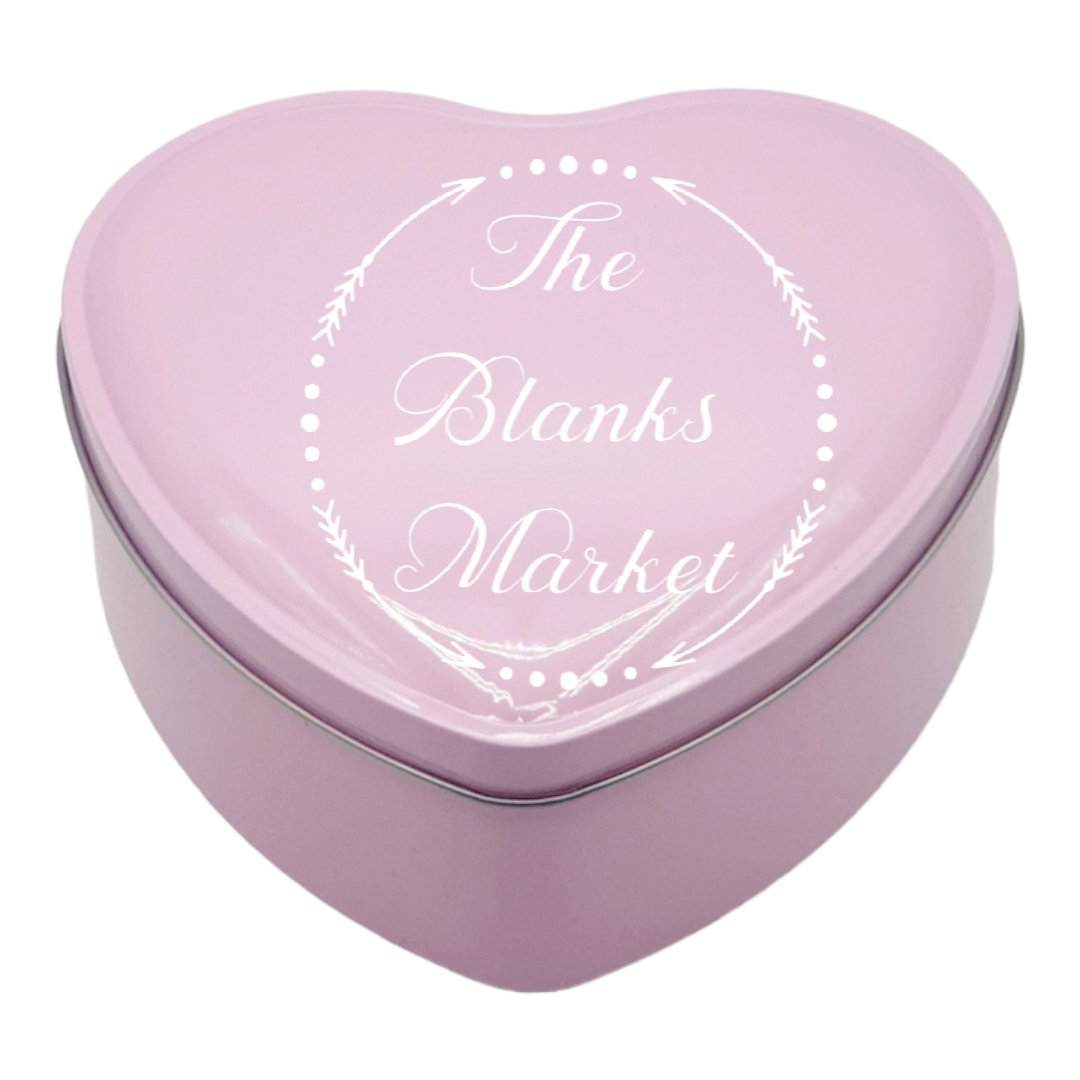 Pink metallic heart tin – The Blanks Market LTD